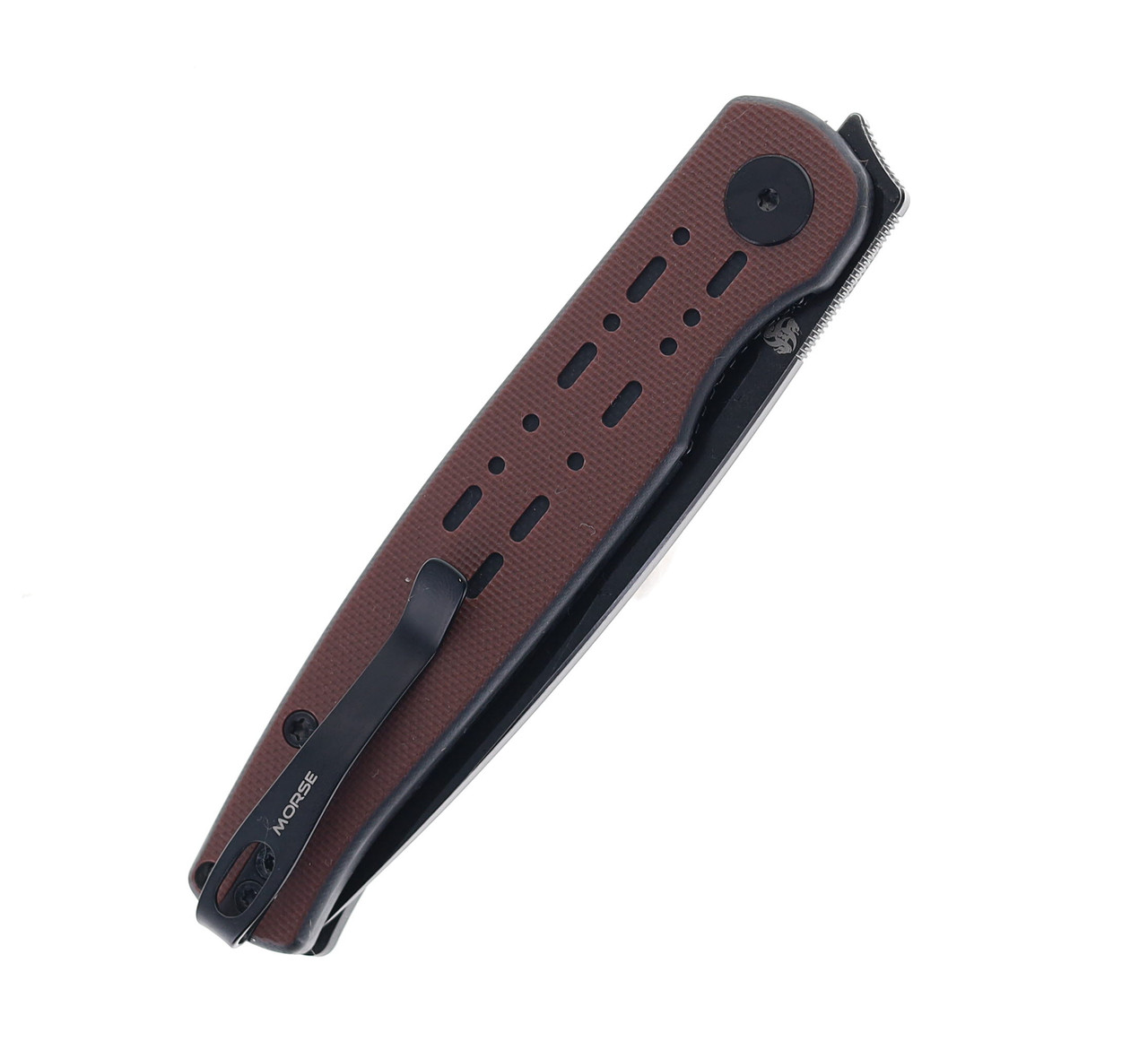 Petrified Fish Flipper Folding Knife Red/Black G10 Handle 154CM Plain ...