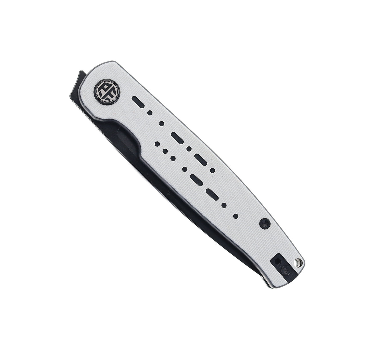 Petrified Fish Flipper Folding Knife White/Black G10 Handle 154CM Plain ...