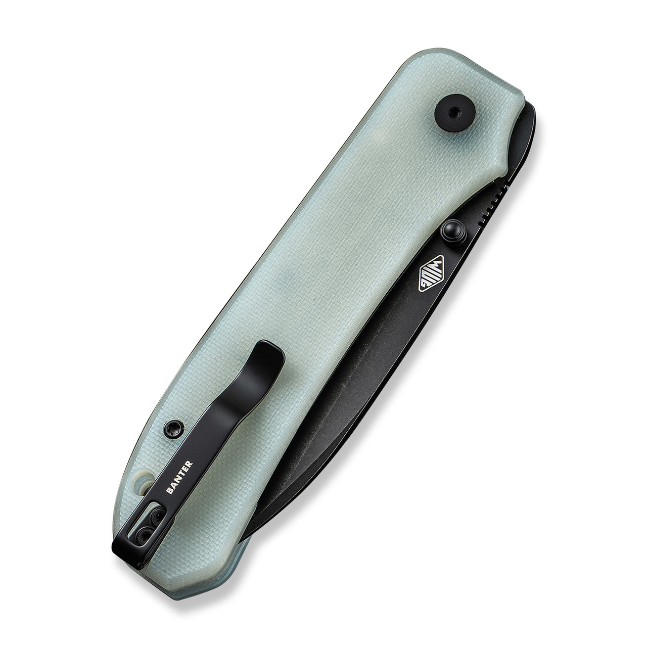 WE Big Banter Folding Knife Natural G10 Handle 20CV Drop Point Plain ...