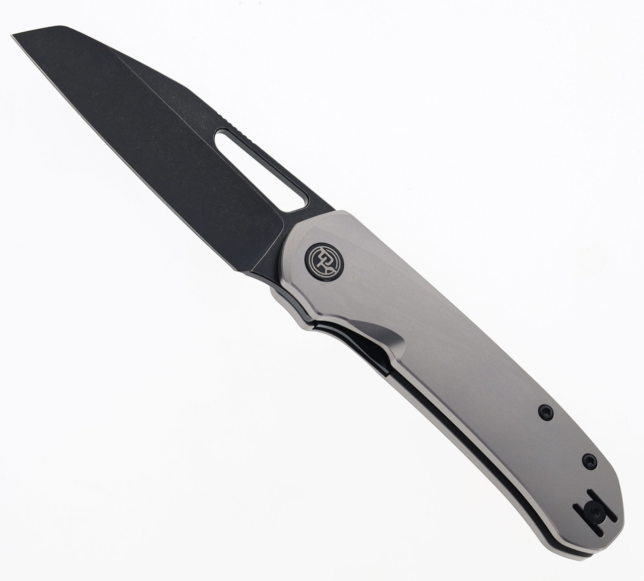 Divo Buzz Reverse Tux Folding Knife Bead Blast Titanium Handle 20cv