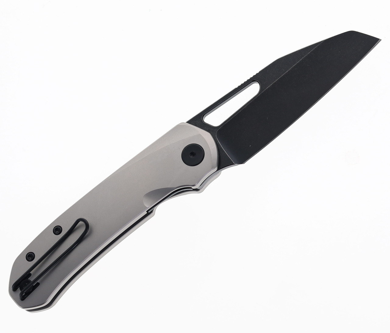 Divo Buzz Reverse Tux Folding Knife Bead Blast Titanium Handle 20cv