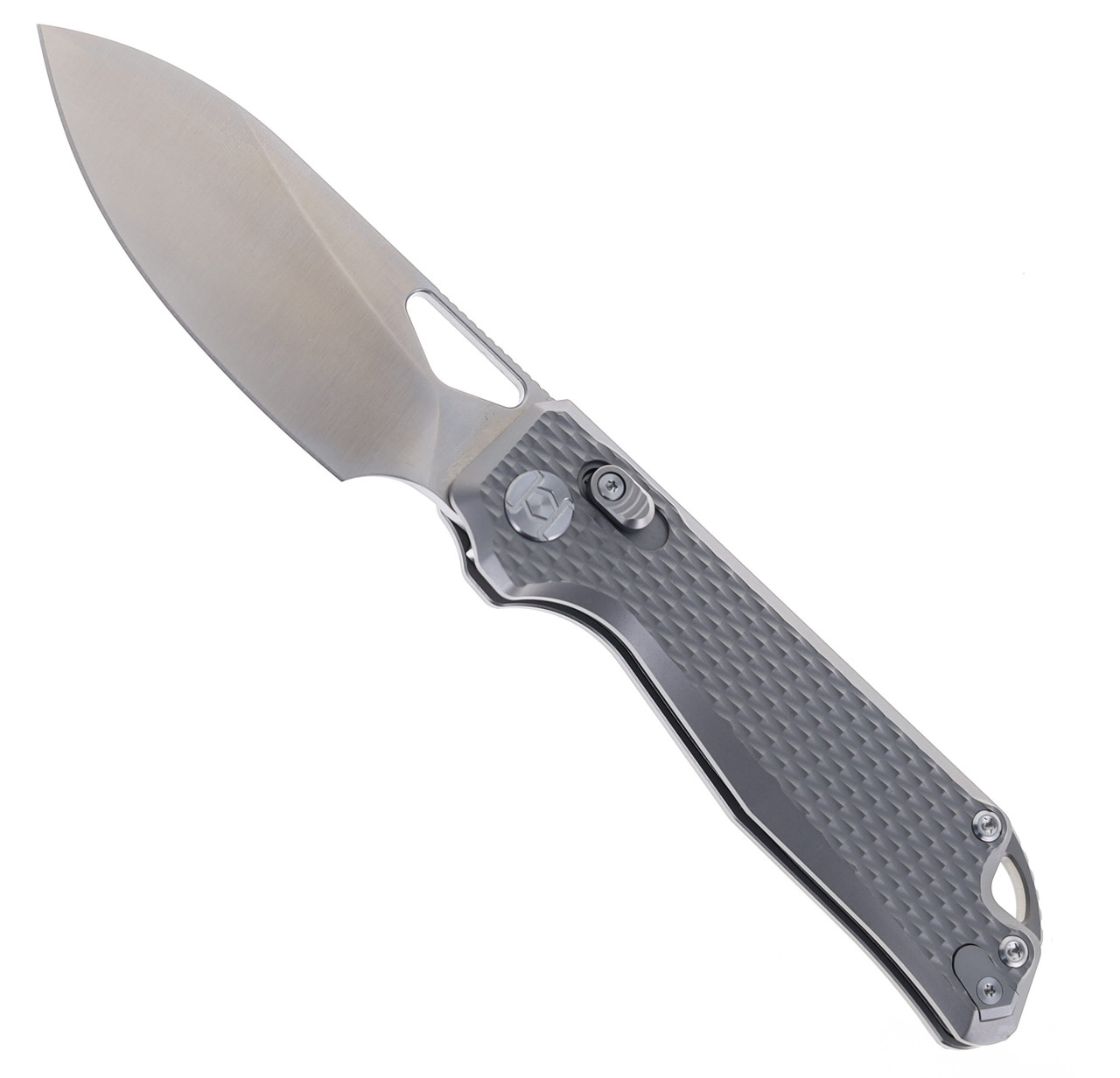 Kunwu Knives Pulsar Pocket Knife Xt Lock Textured Titanium Handle Satin