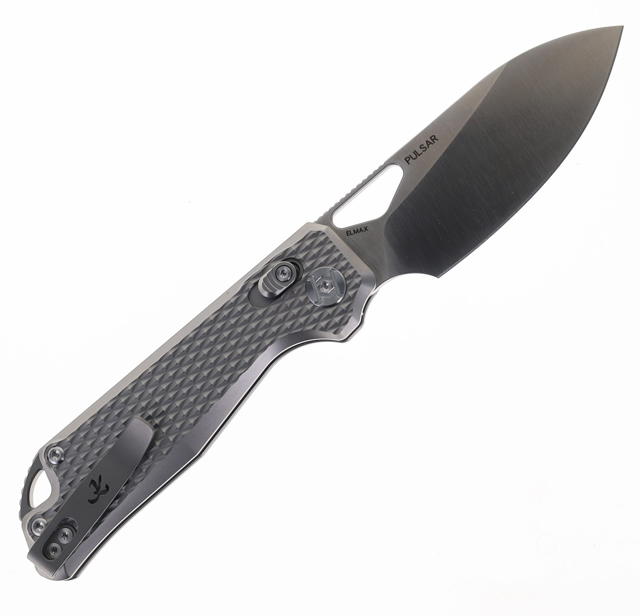 Kunwu Knives Pulsar Pocket Knife Xt Lock Textured Titanium Handle Satin