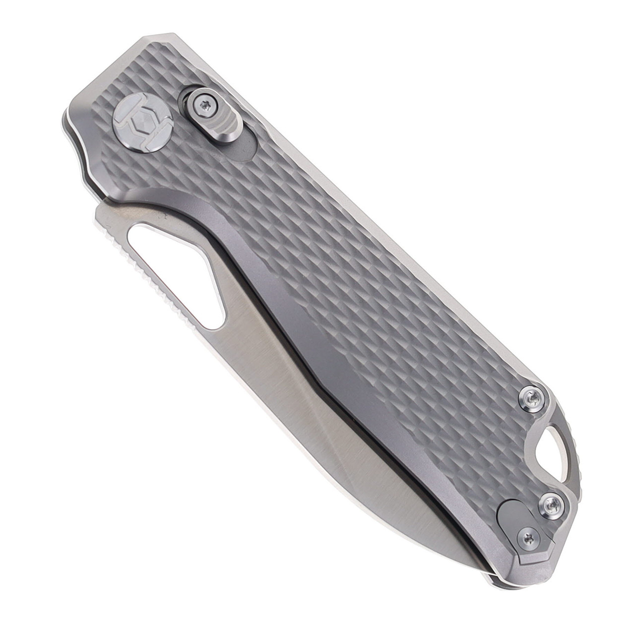 Kunwu Knives Pulsar Pocket Knife Xt Lock Textured Titanium Handle Satin