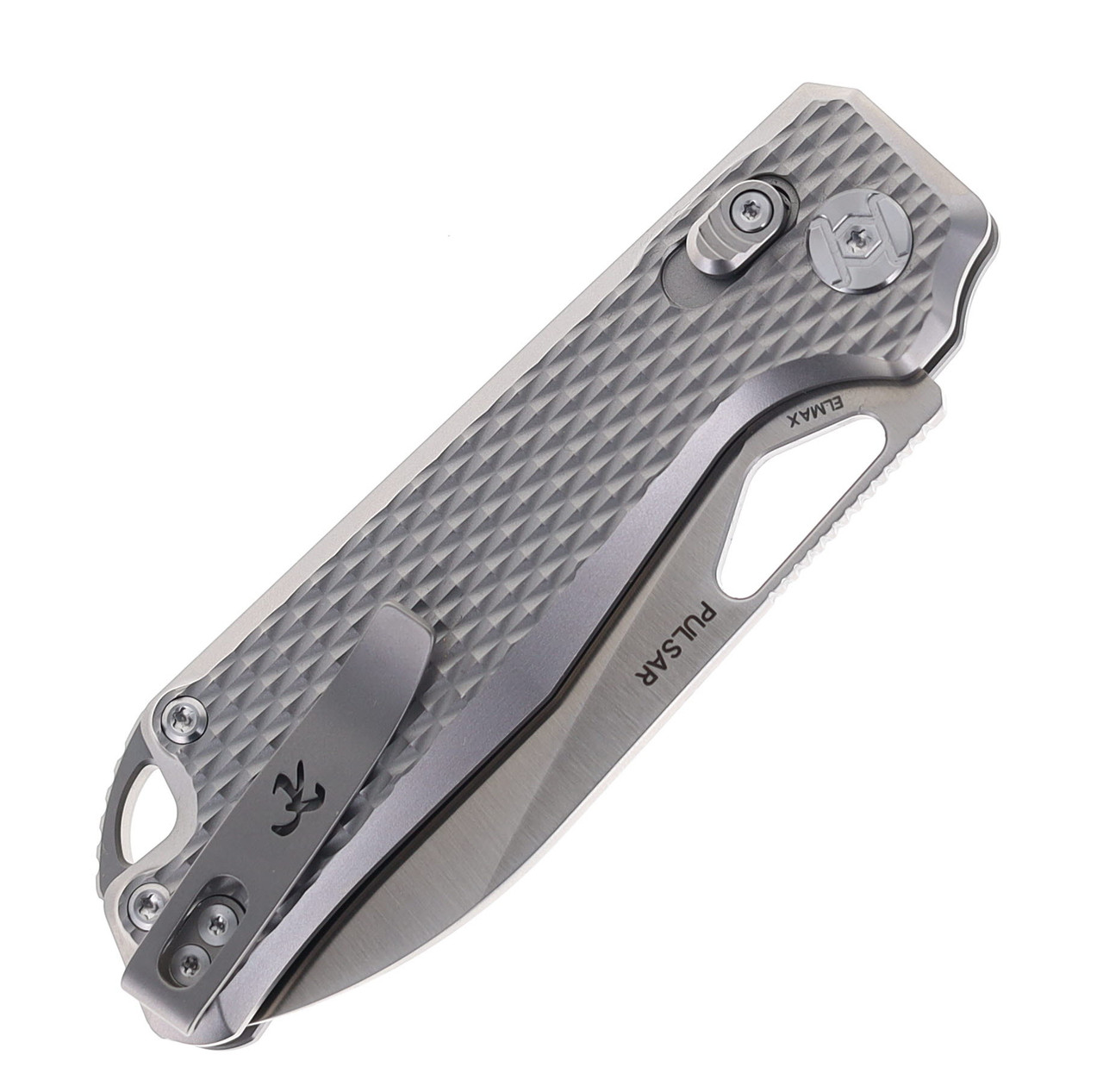 Kunwu Knives Pulsar Pocket Knife Xt Lock Textured Titanium Handle Satin