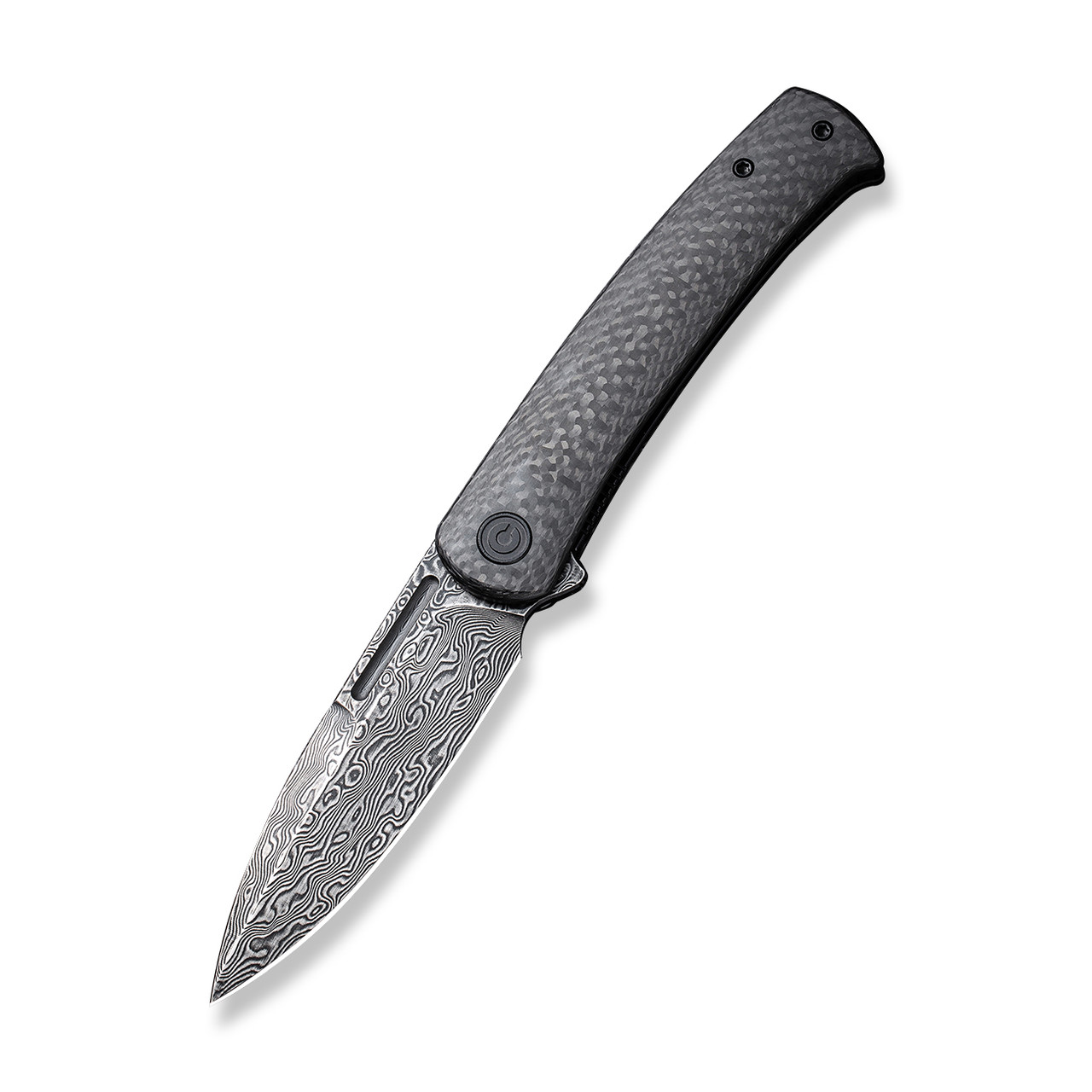 Civivi Caetus Folding Knife Black Twill Carbon Fiber Handle Damascus ...