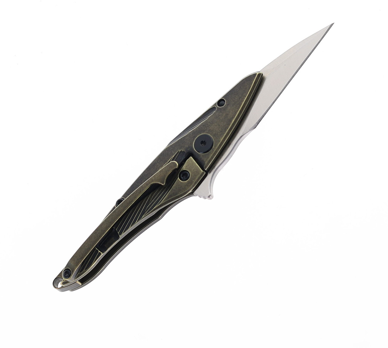 Petrified Fish E10-BRS Hummingbird Folding Knife Bronze Titanium Handle ...