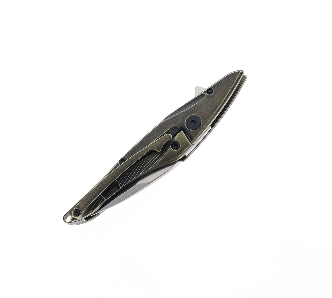 Petrified Fish E10-BRS Hummingbird Folding Knife Bronze Titanium Handle ...