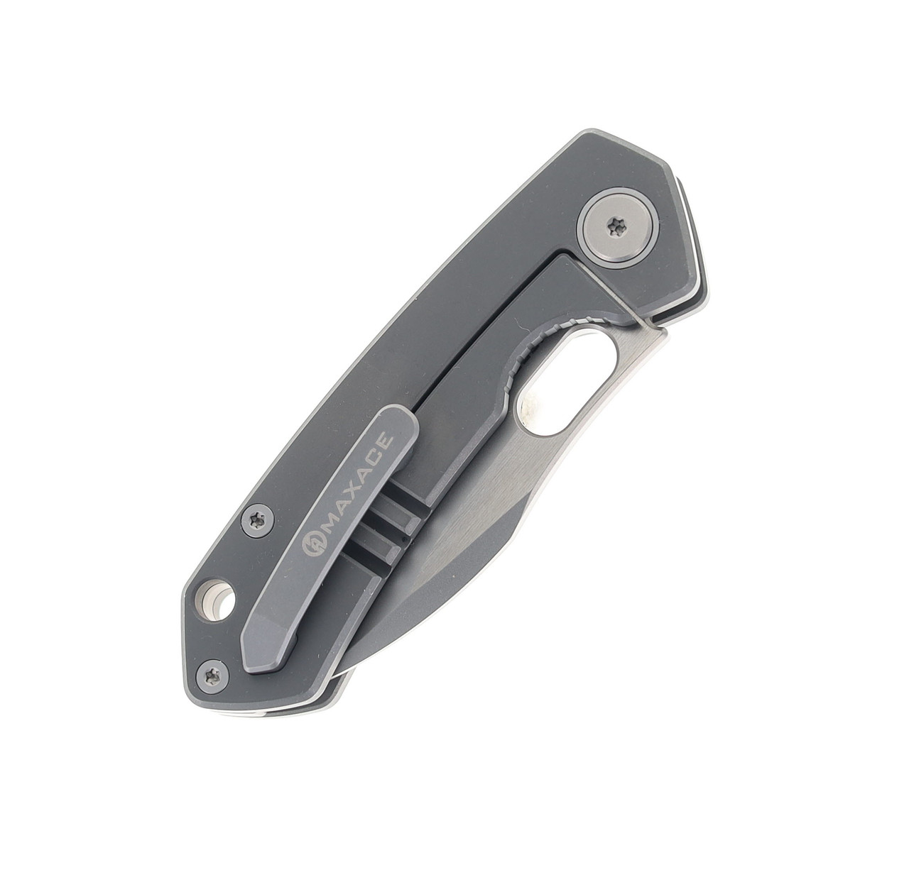 Maxace Meerkat Folding Knife Dark Grey Titanium Handle S90V Plain Edge M13B