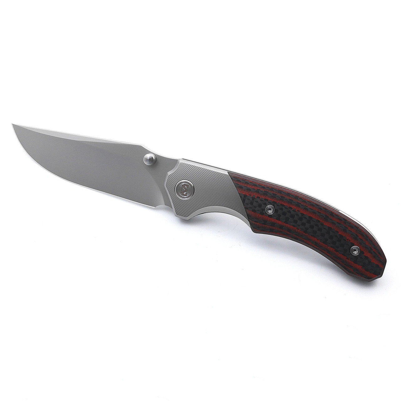 Miguron Centurion II Folding Knife Titanium/Red Carbon Fiber Handle ...