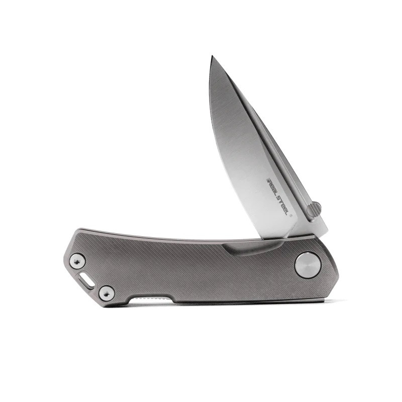 Real Steel Luna Maius Folding Knife Titan Titanium Handle N690 Plain ...
