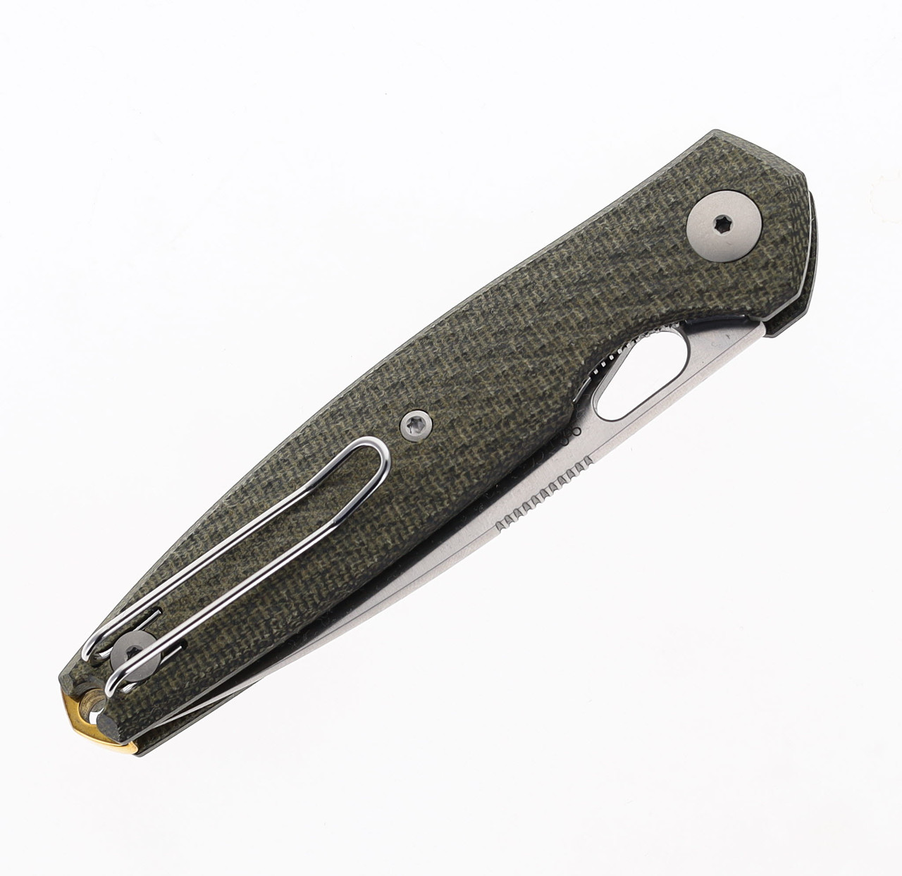 Giant Mouse Knives ACE REO Folding Knife Green Canvas Micarta Handle ...