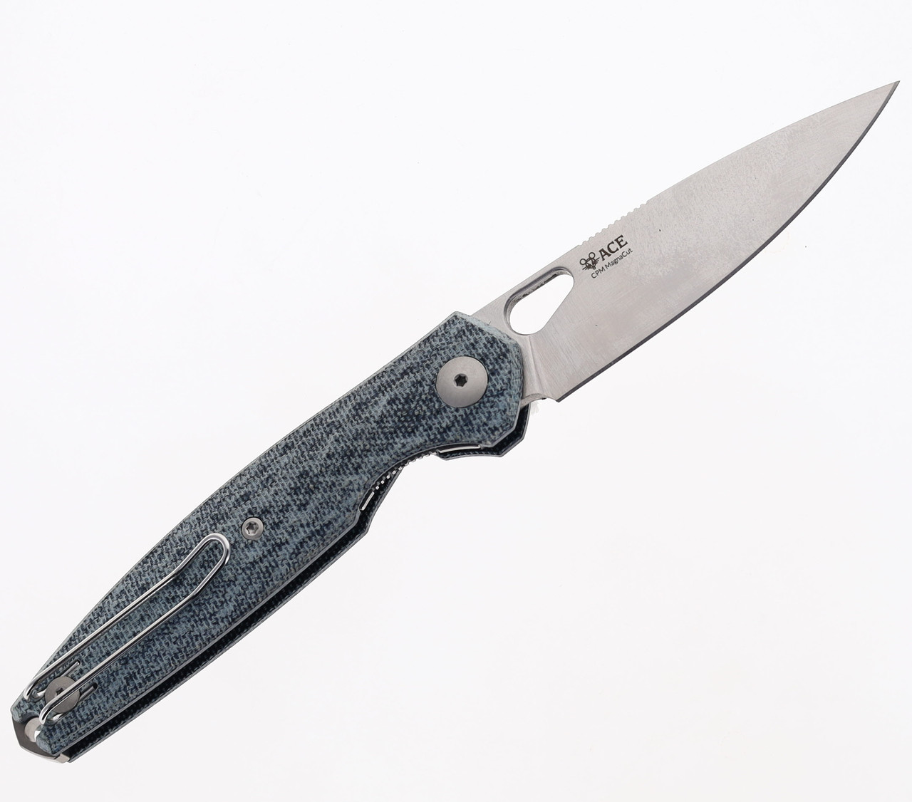 Giant Mouse Knives ACE REO Folding Knife Denim Canvas Micarta Handle ...