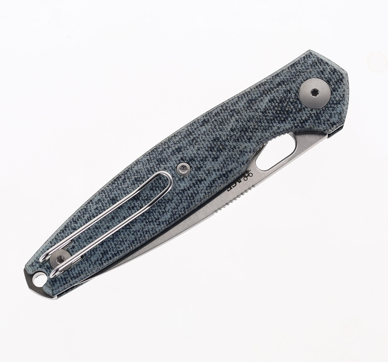 Giant Mouse Knives ACE REO Folding Knife Denim Canvas Micarta Handle ...