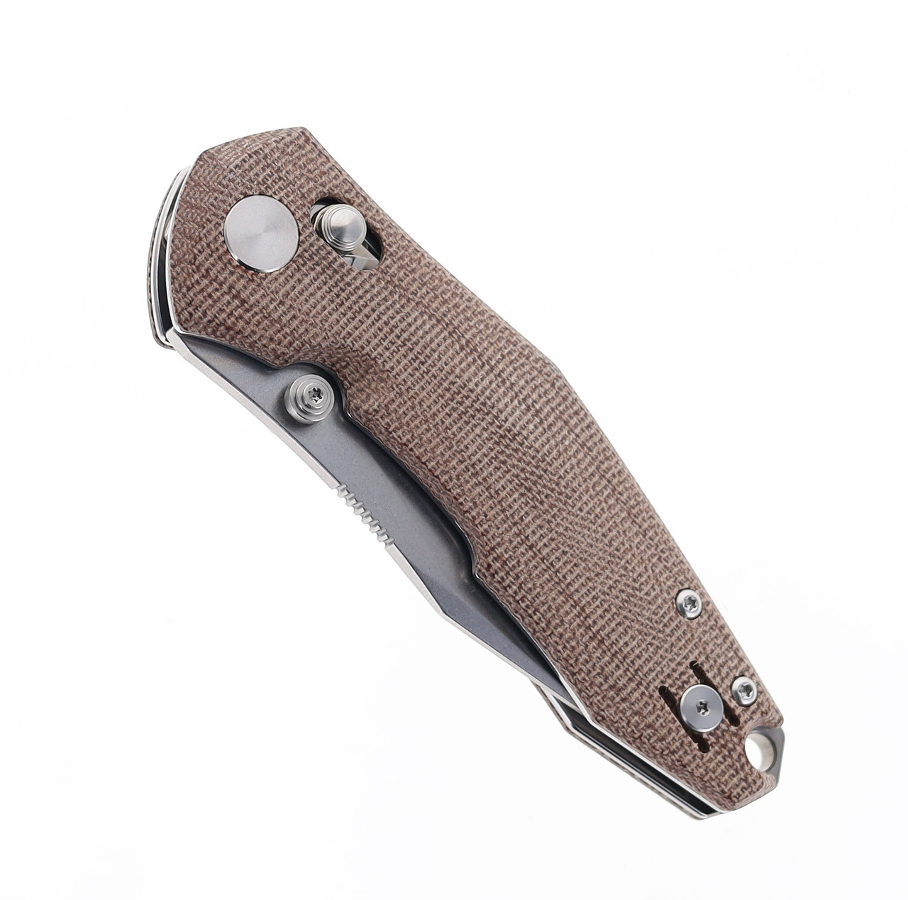 Giant Mouse Knives ACE Nazca Folding Knife Natural Canvas Micarta ...