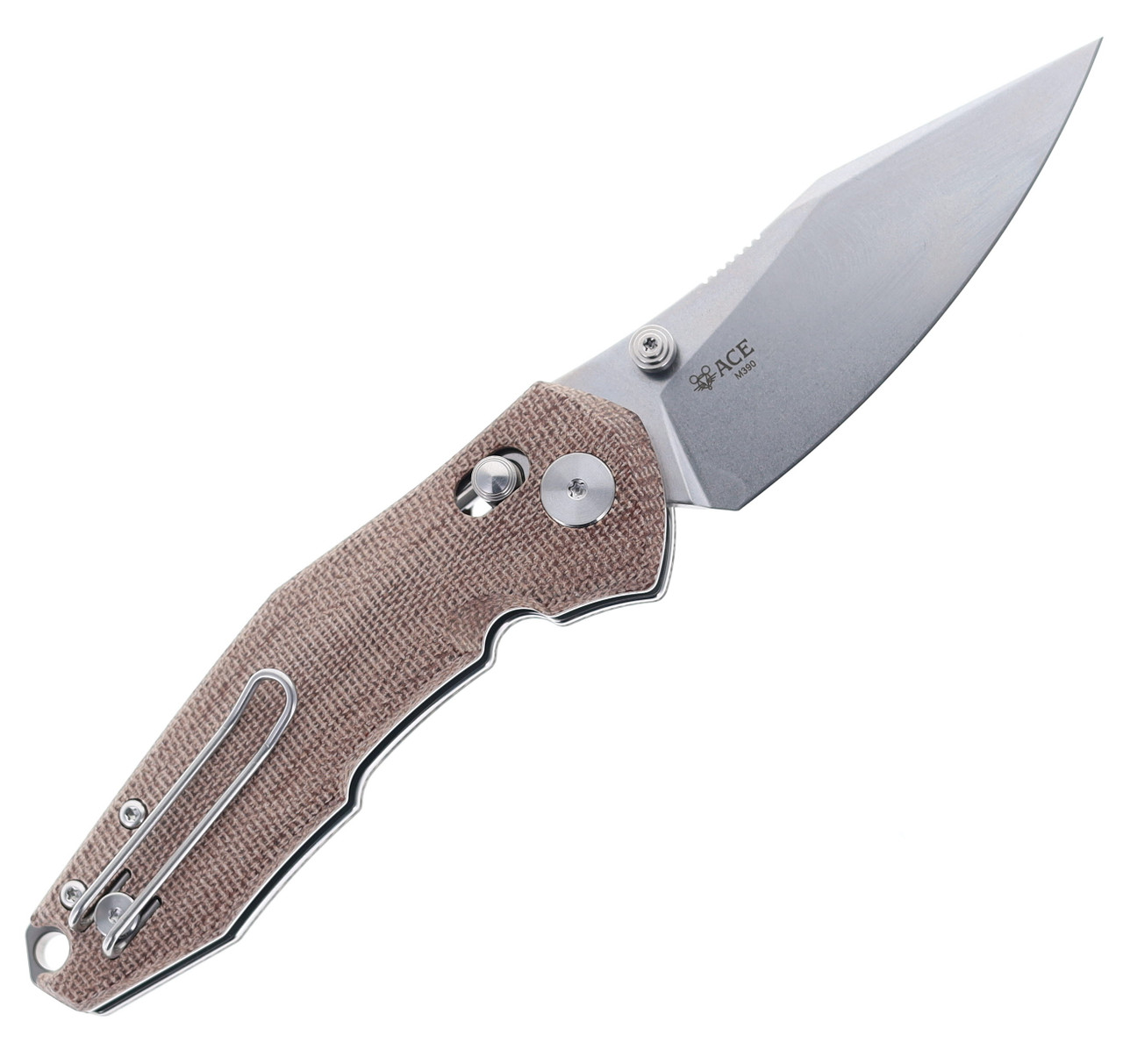 Giant Mouse Knives ACE Nazca Folding Knife Natural Canvas Micarta ...