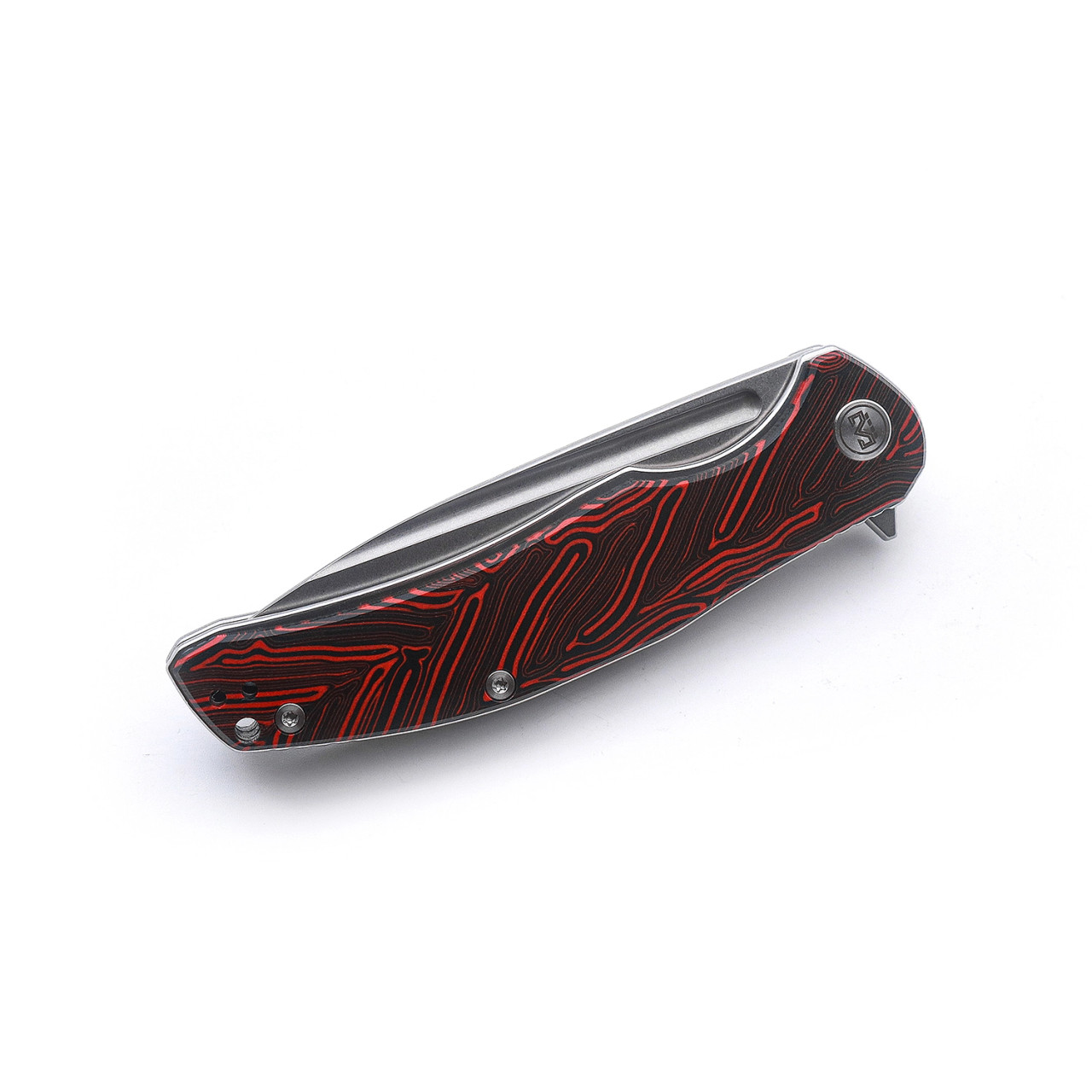 Miguron Velona Folding Knife Red Gmascus G10 Handle 14C28N Blade MGR-803DRD
