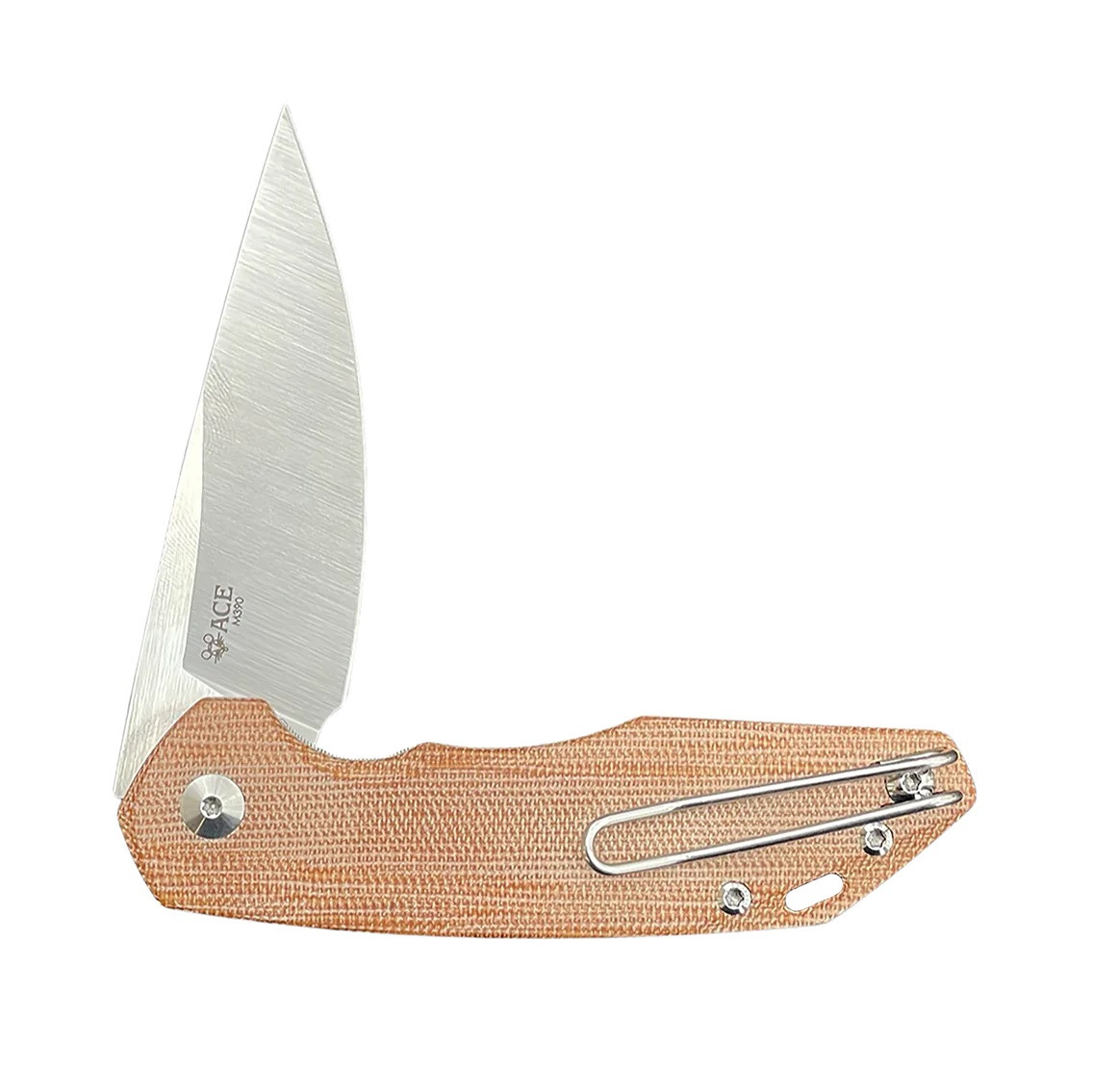 Giant Mouse Knives ACE Corta Folding Knife Natural Canvas Micarta ...