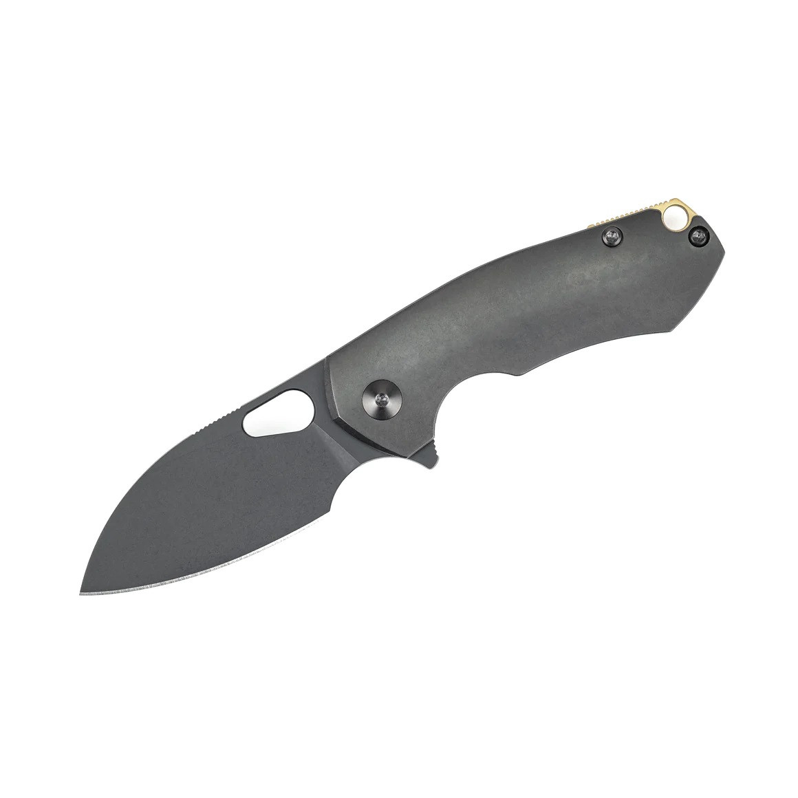 Giant Mouse Knives ACE Riv Framelock Folding Knife Black Titanium ...