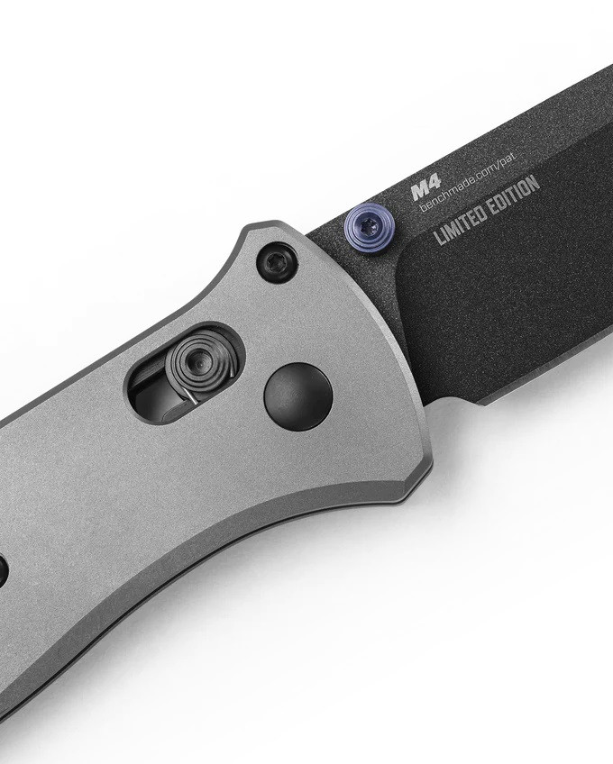 Benchmade Bailout Folding Knife Gray Titanium Handle CPM-M4 Tanto Plain ...