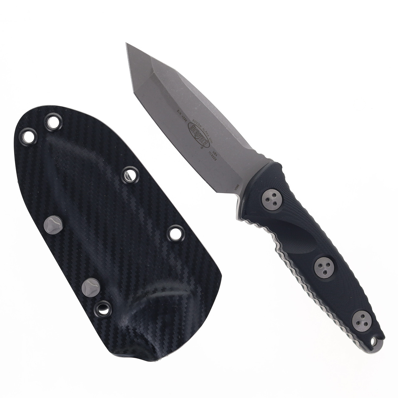 Microtech Socom Alpha Mini Fixed Blade Knife Black G10 Handle M390 ...