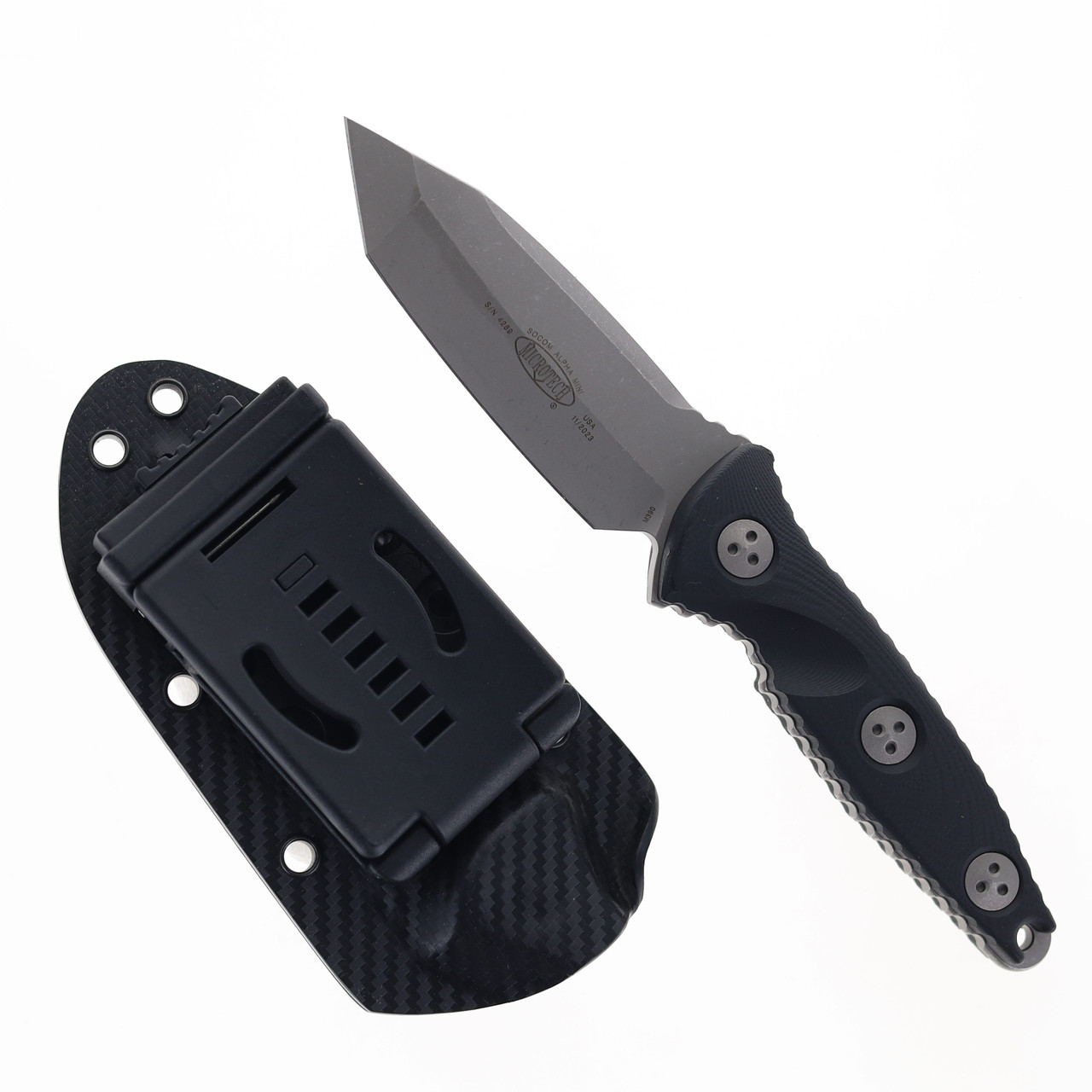 Microtech Socom Alpha Mini Fixed Blade Knife Black G10 Handle M390