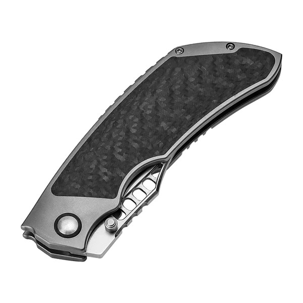 Kizer Huntsmen Pocket Knife Titanium and Carbon Fiber Handle S35VN ...