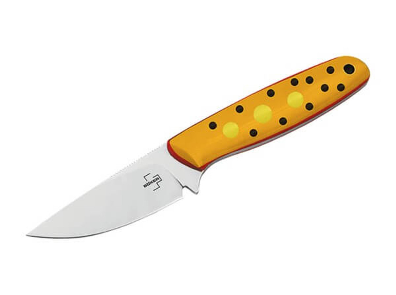 Boker The Brook Yellow Trout Fixed Blade Knife Color G10 Handle VG-10 Plain Edge 02BO068