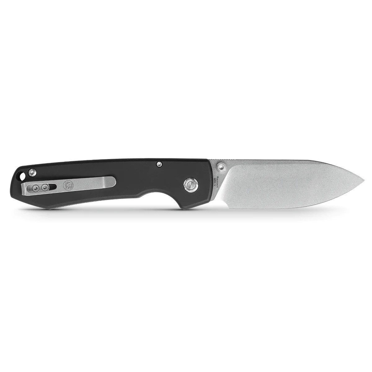 Vosteed Raccoon Button Lock Folding Knife Black Aluminum Handle Nitro-V ...