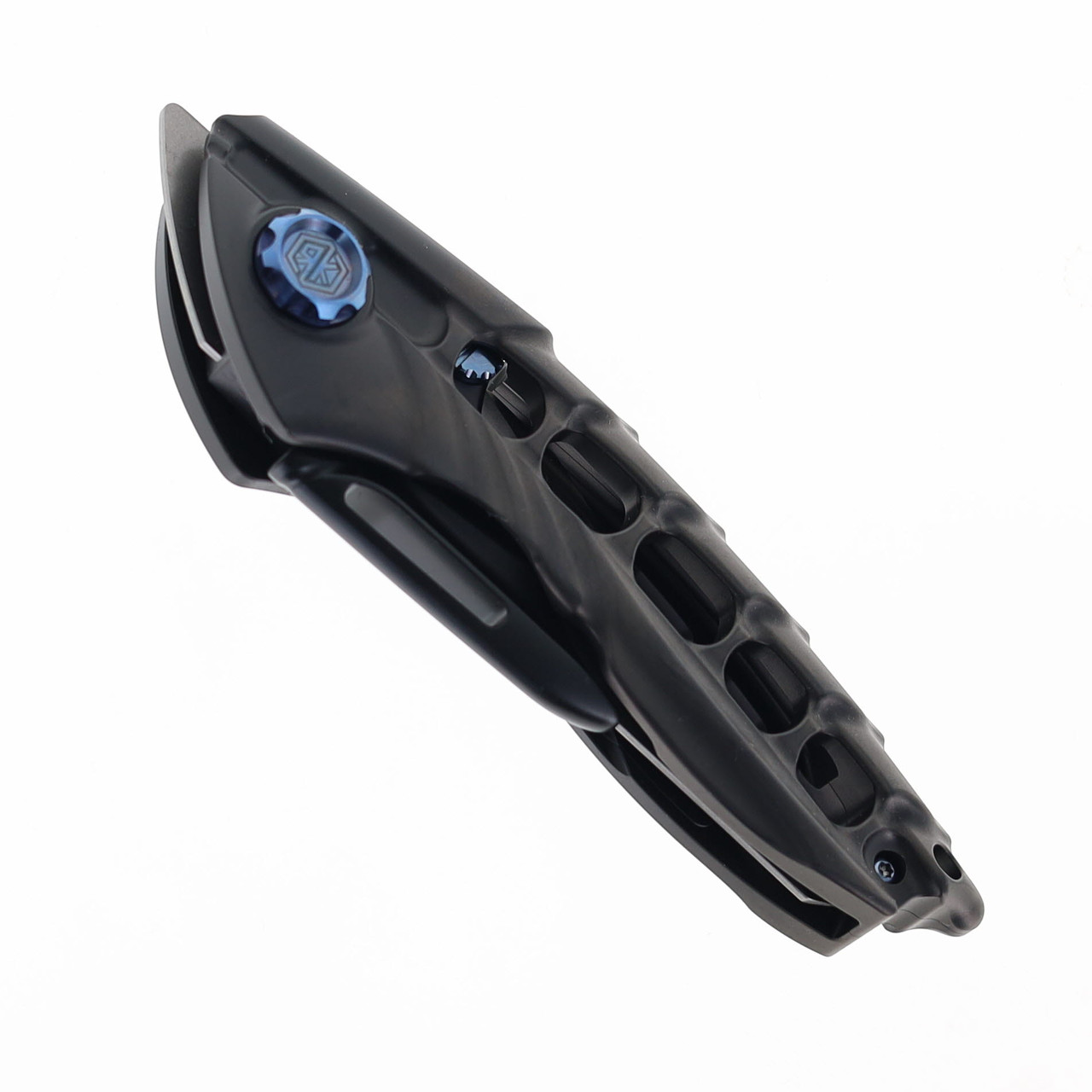 Ketuo Rike Alien 1 Folding Knife Black Titanium Handle M390 Plain Black ...