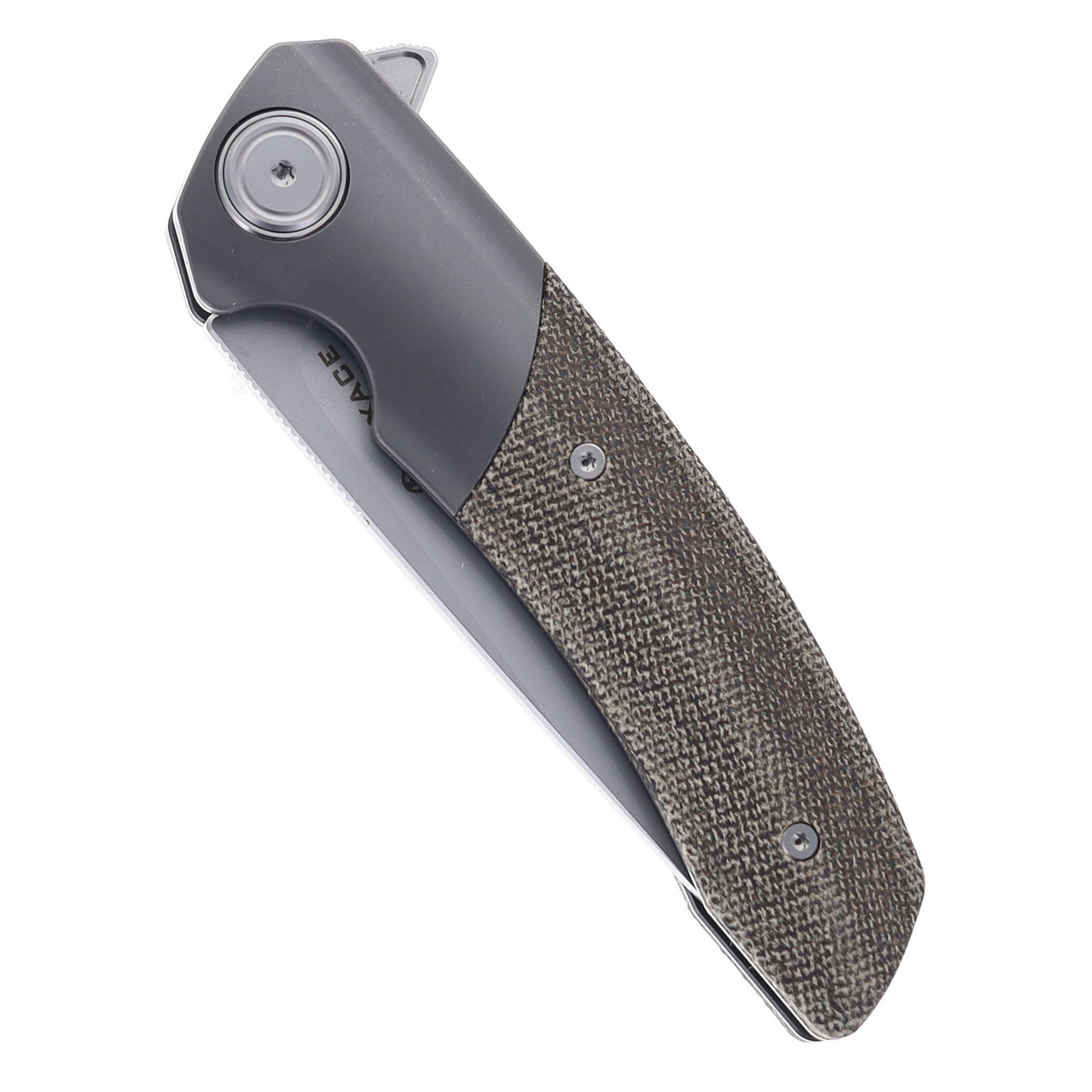 Maxace Mamba Folding Knife Brown Micarta Handle SLD-Magic Plain Edge M16G