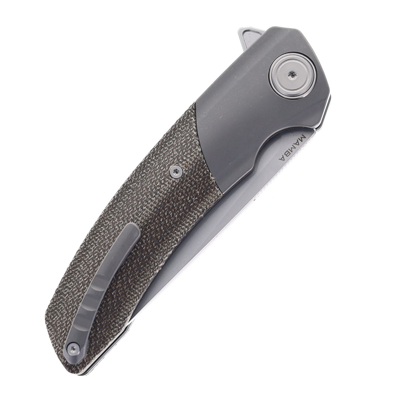 Maxace Mamba Folding Knife Brown Micarta Handle SLD-Magic Plain Edge M16G