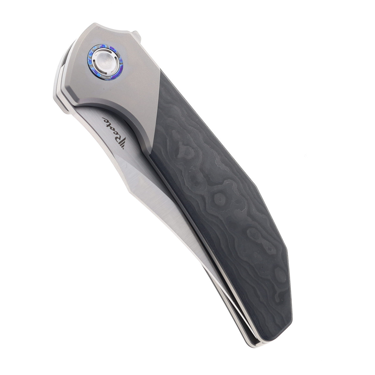 Reate Knives Tiger Folding Knife Black Camo Fat Carbon Fiber Handle ...