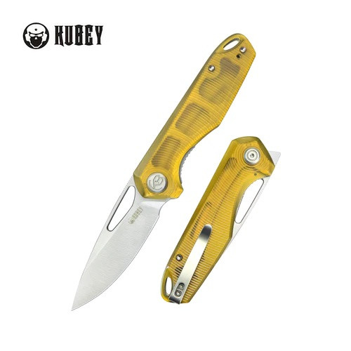 Kubey Doris Folding Knife Ultem Handle 14C28N Drop Point Plain Edge ...