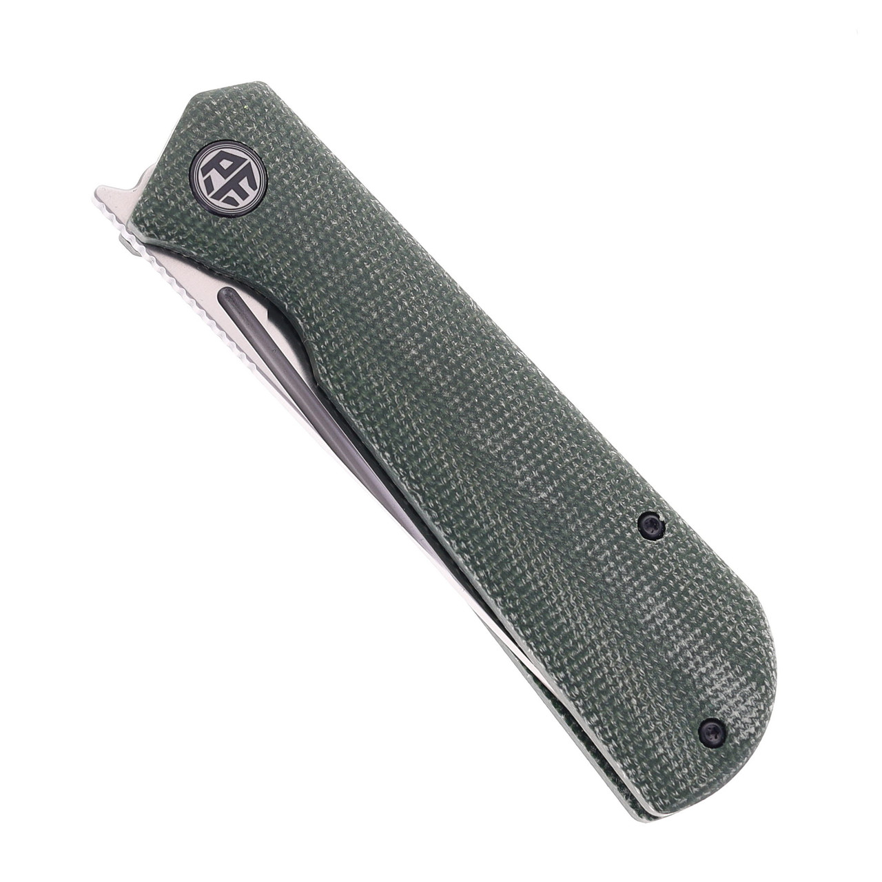 Petrified Fish Viking Folding Knife Green Micarta Handle K110 Plain ...