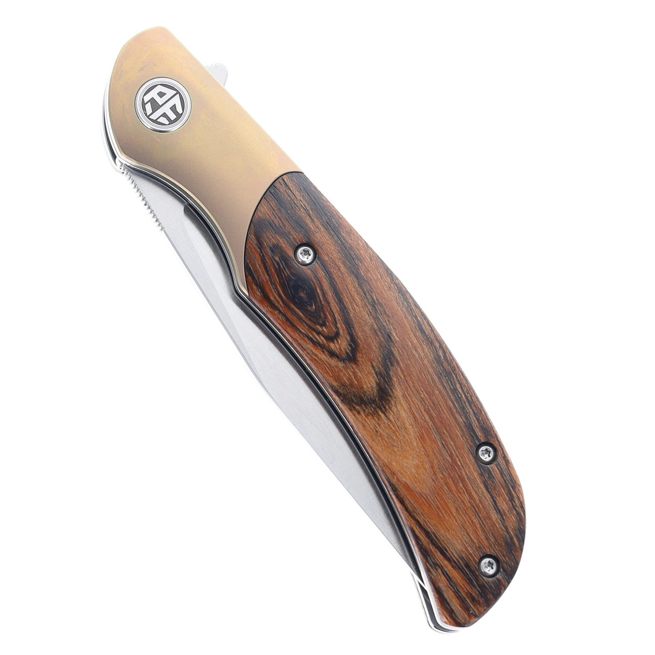 Petrified Fish Hourglass Folding Knife Sandalwood Handle K110 Plain ...