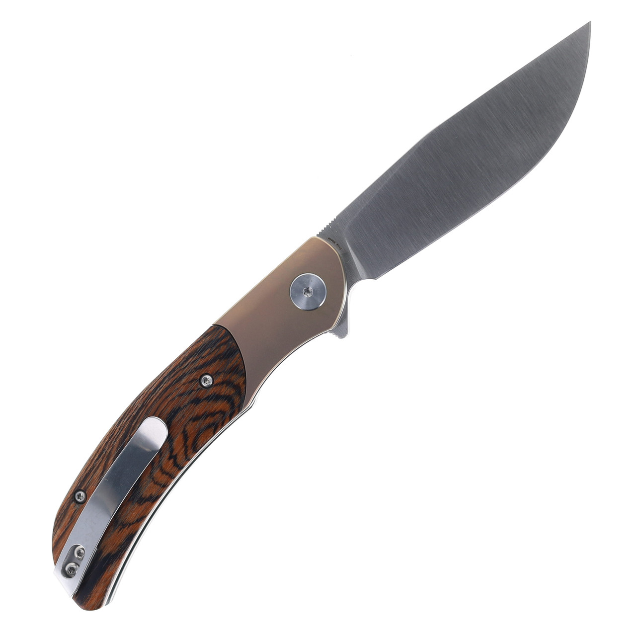 Petrified Fish Hourglass Folding Knife Sandalwood Handle K110 Plain ...