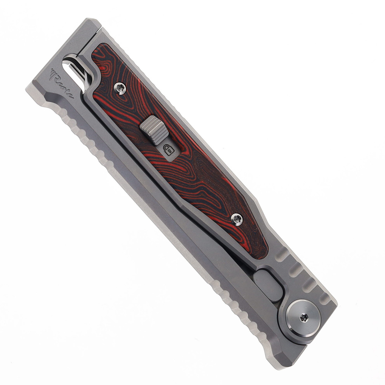 Reate EXO-M-2 w/ Lock Folding Knife Red/Black Gmascus Inlay Handle ...