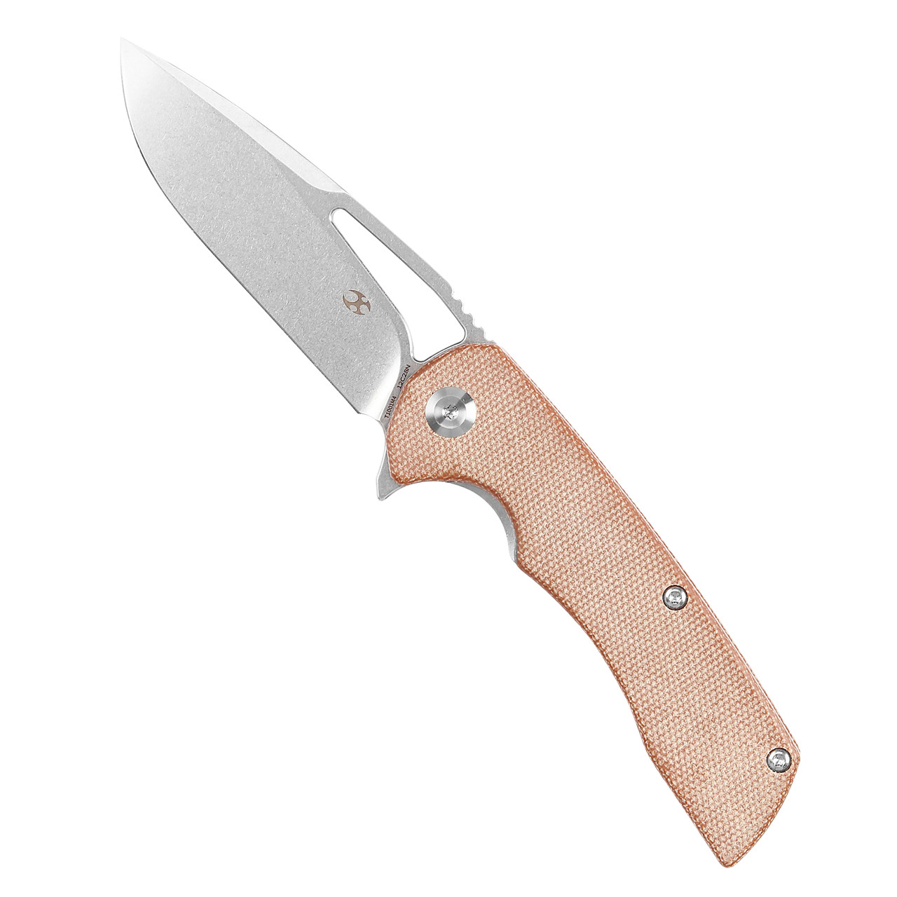 Kansept Kryo Folding Knife Brown Micarta Handle 12C28N Plain Edge ...