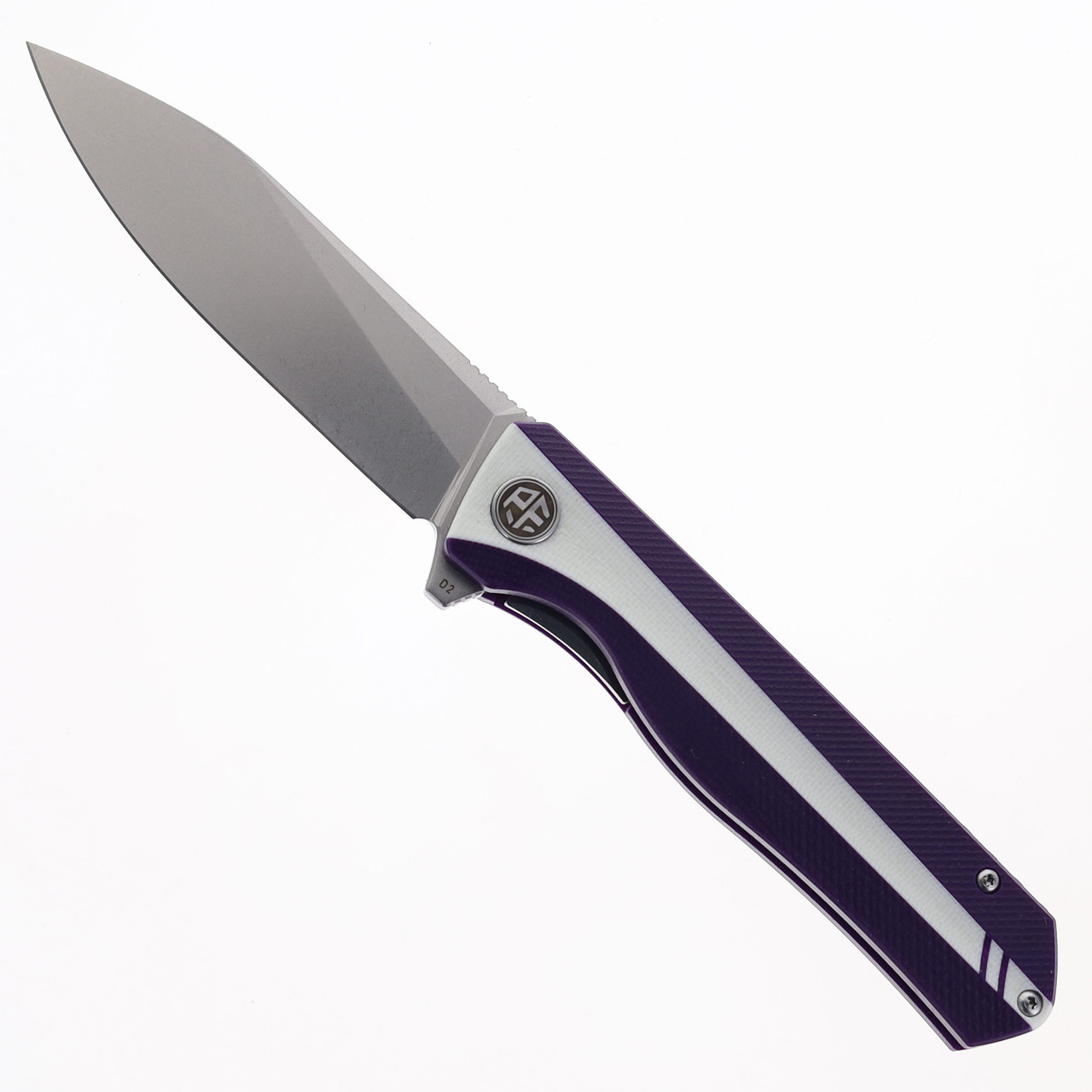 Petrified Fish Folding Knife Purple/White G10 Handle D2 Plain Edge ...