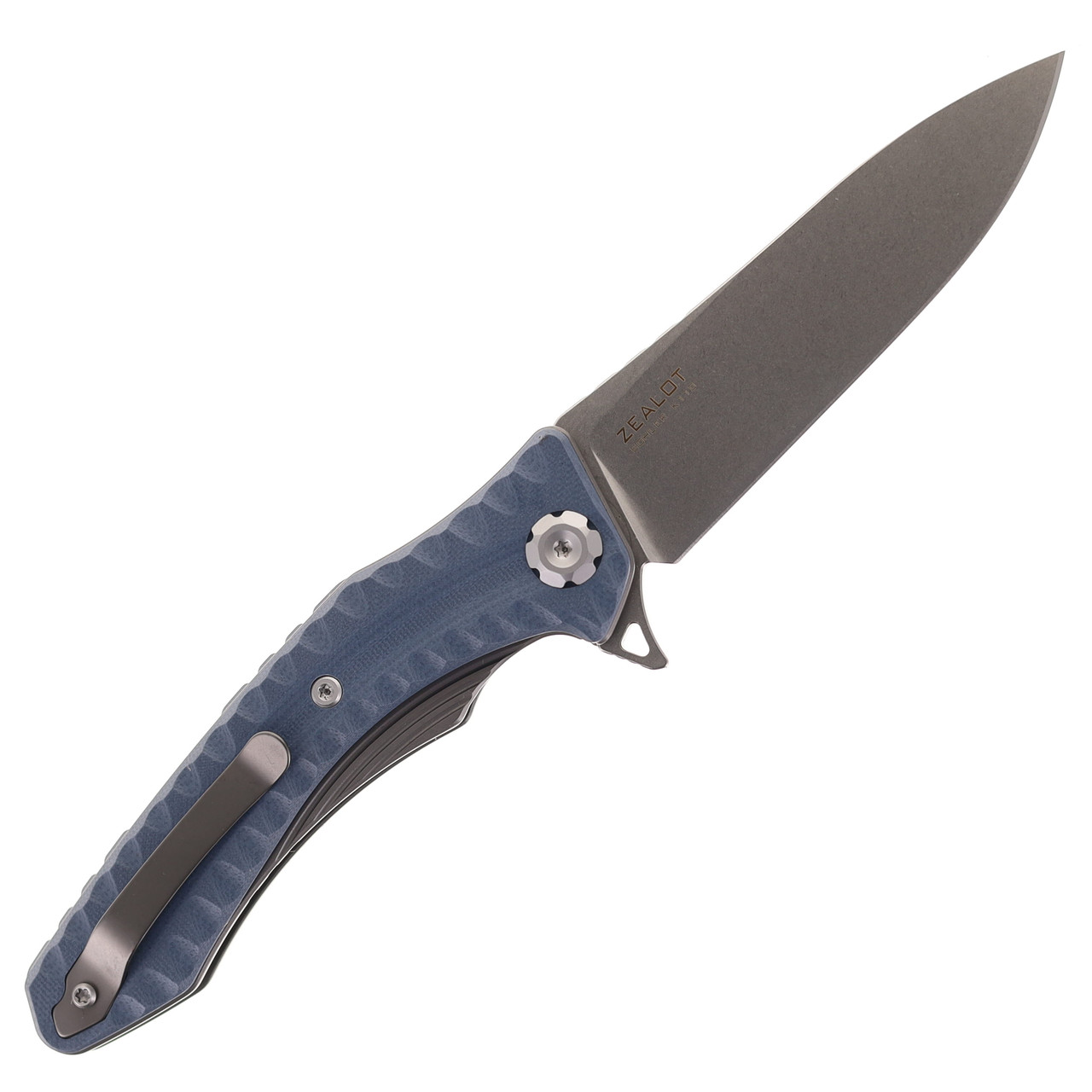 Maxace Zealot Folding Knife Blue G10 Handle K110 Plain Edge MZ205