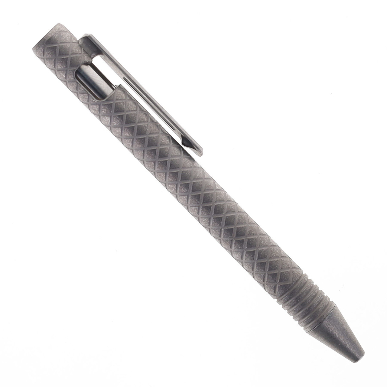 Two Sun Push Button Pen Checkered Titanium Body Black Ink PEN-37