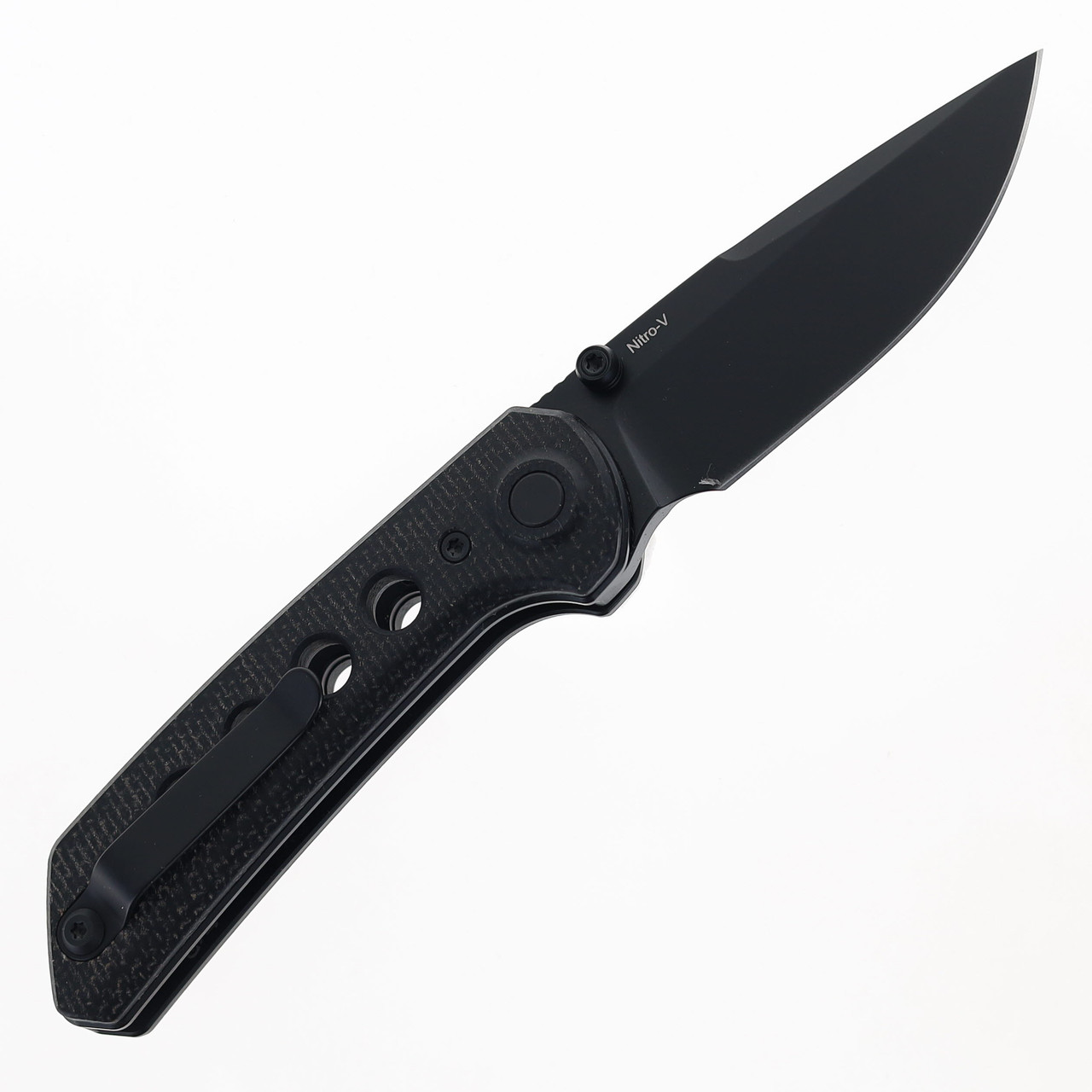 Reate Pl Xt Folding Knife Black Micarta Handle Nitro V Plain Edge Black