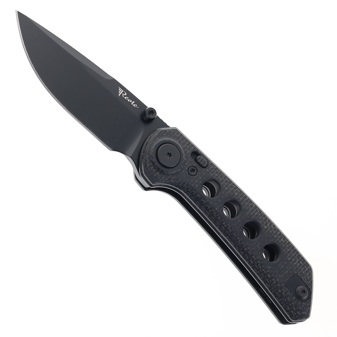 Reate Pl Xt Folding Knife Black Micarta Handle Nitro V Plain Edge Black