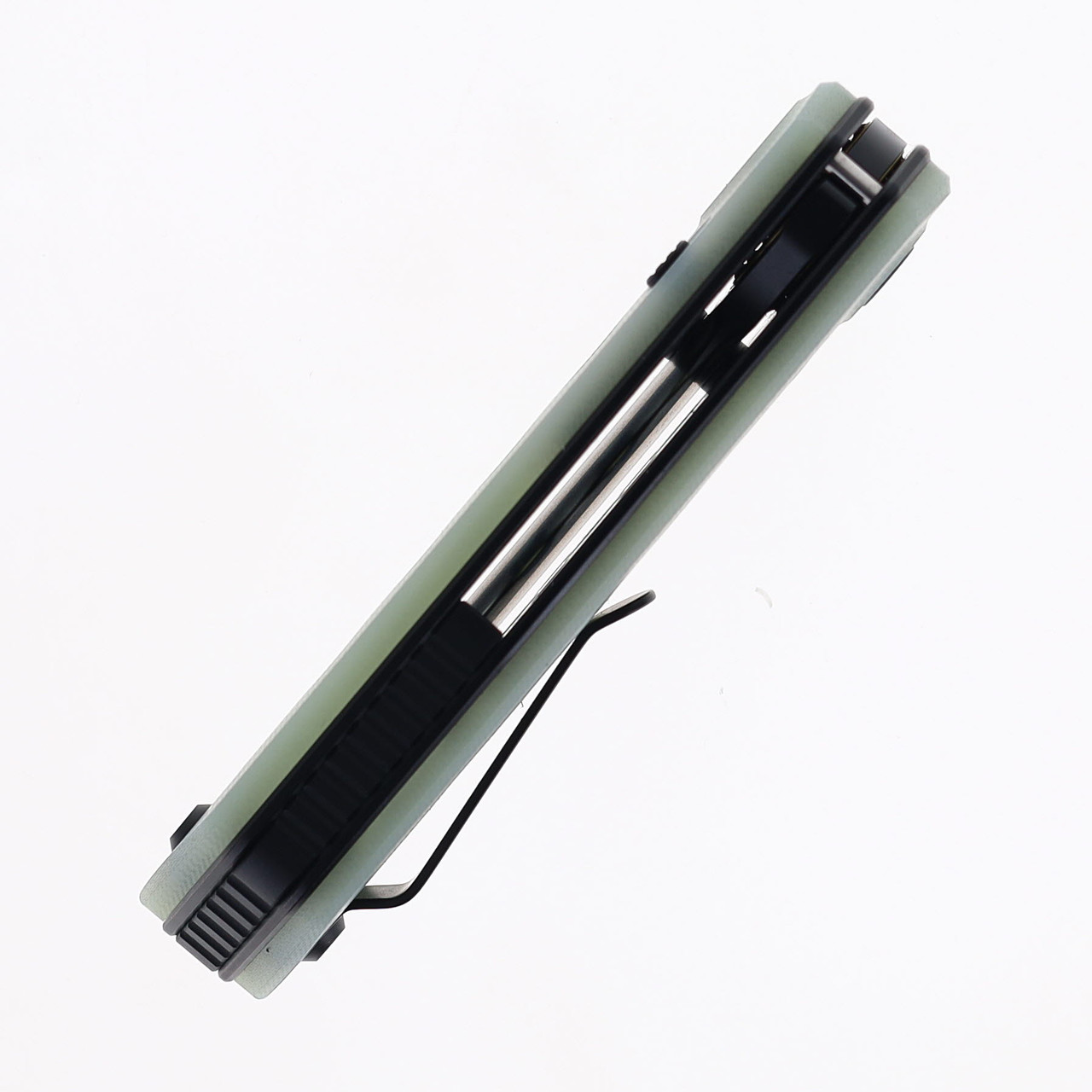 Reate Pl Xt Folding Knife Jade G10 Handle Nitro V Plain Edge Black Pvd
