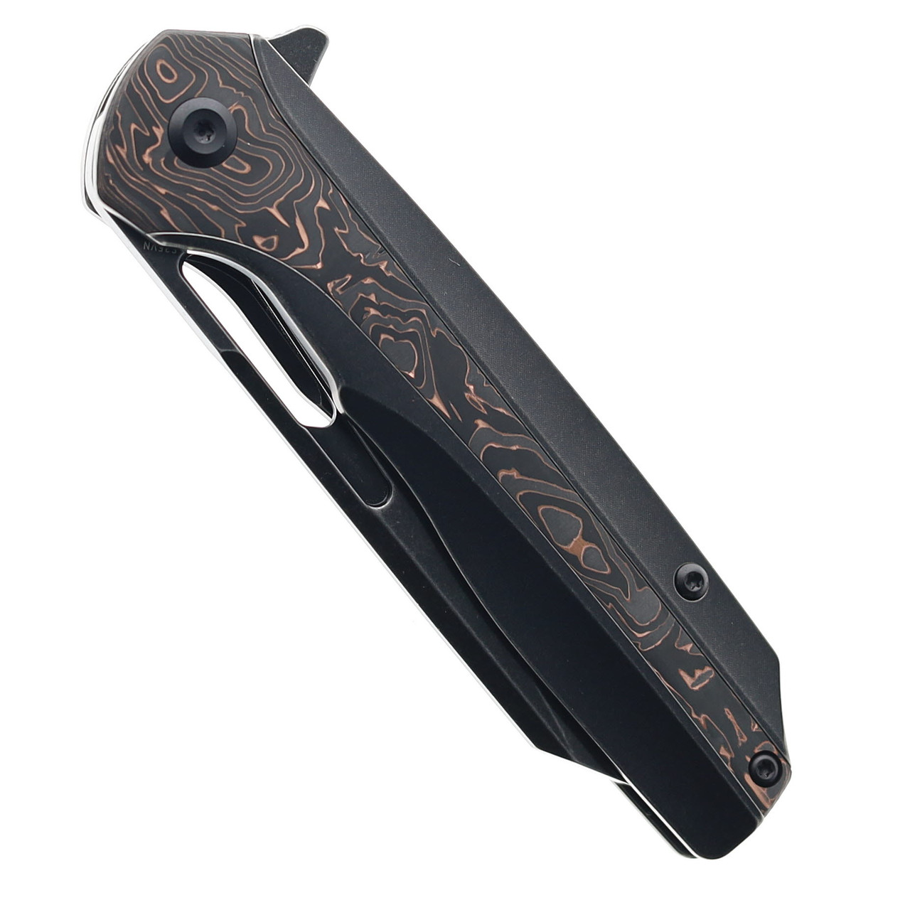 Kansept Shard Folding Knife Blackwash Titanium/Copper Carbon Fiber ...