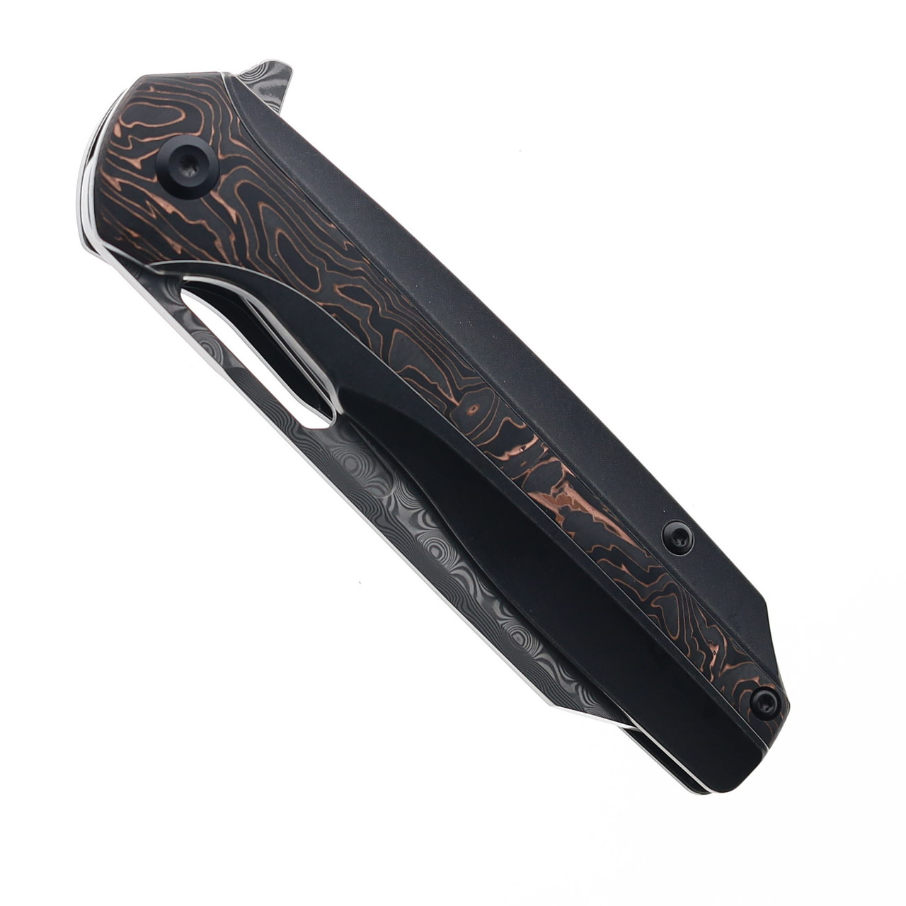 Kansept Shard Folding Knife Blackwash Titanium/Copper Carbon Fiber ...