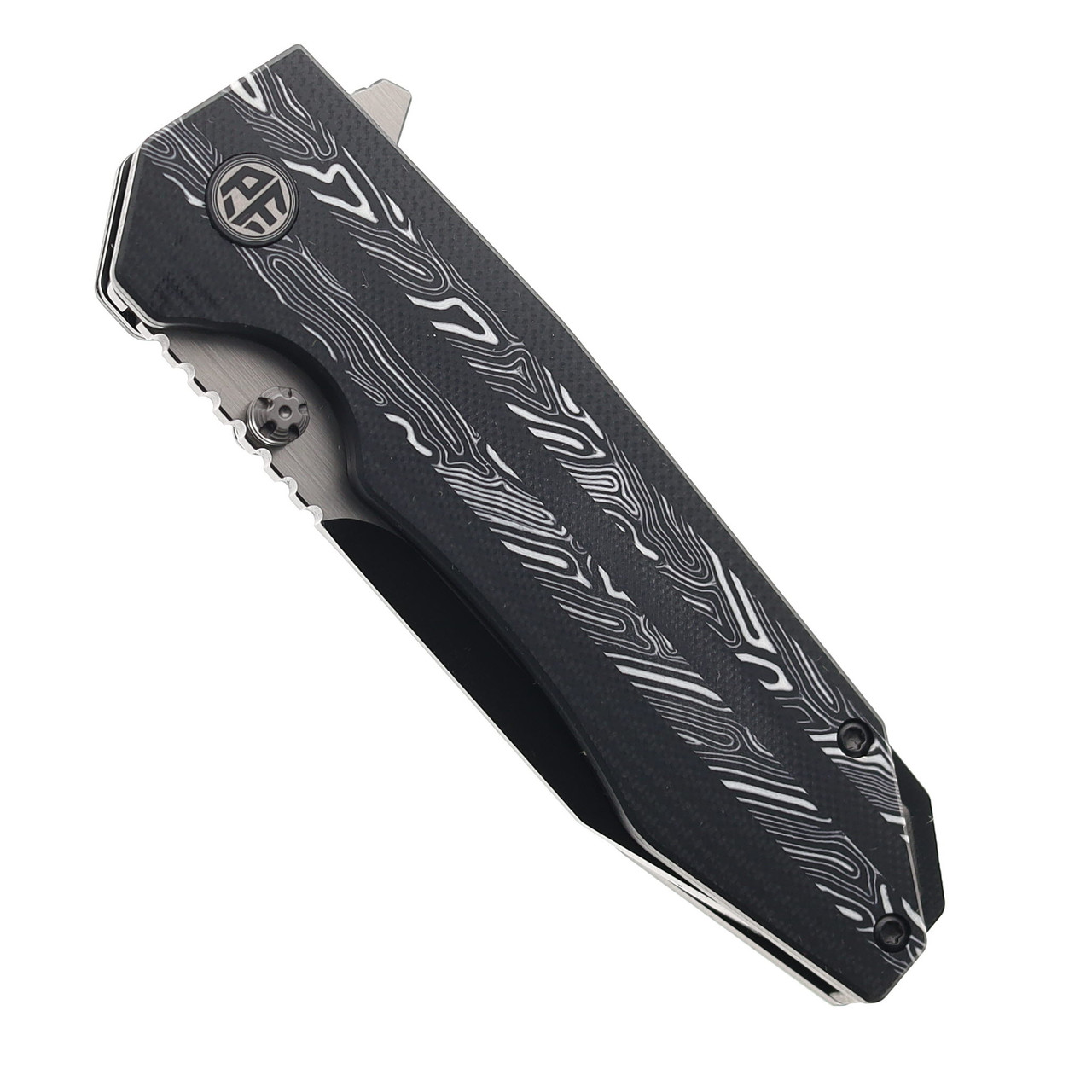 Petrified Fish Mocado Folding Knife White Gmascus/Black G10 Handle K110 ...