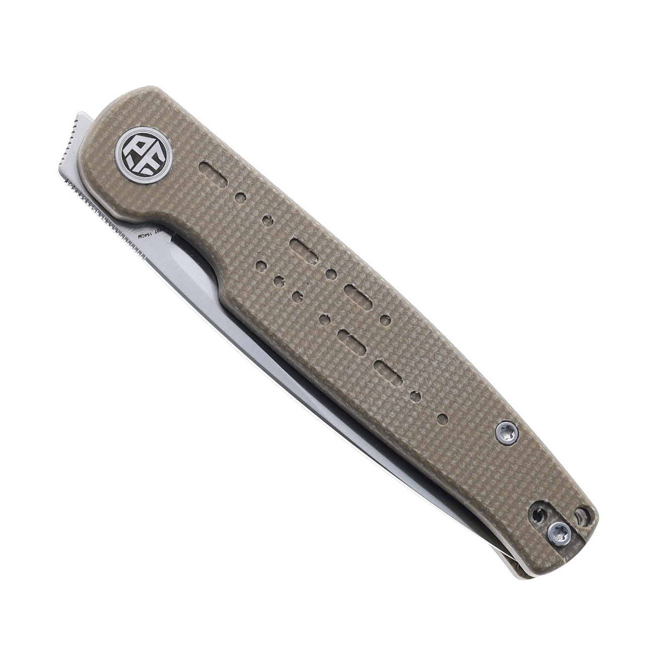 Petrified Fish Morse Folding Knife Khaki Micarta Handle K110 Plain Edge ...