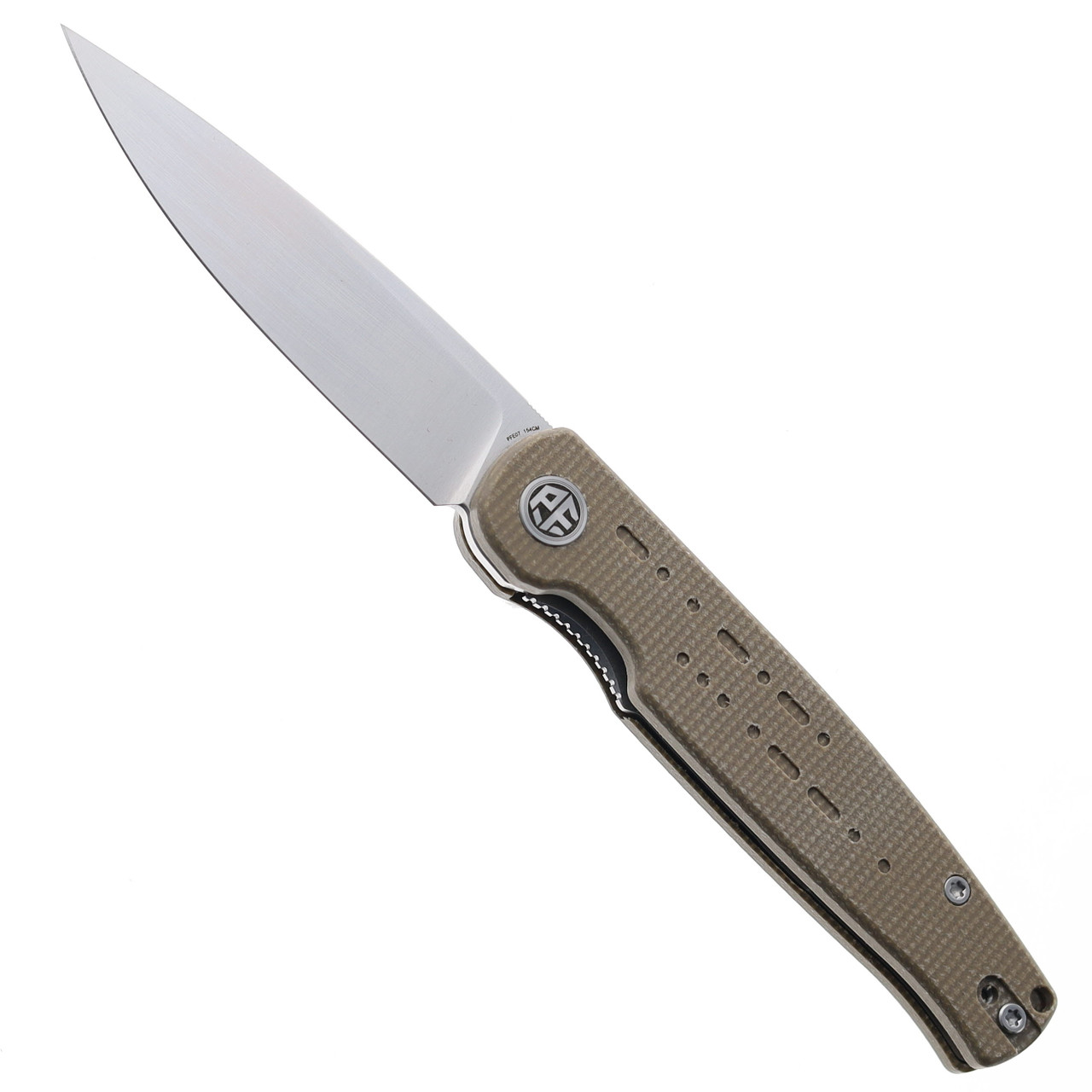 Petrified Fish Morse Folding Knife Khaki Micarta Handle K110 Plain Edge ...